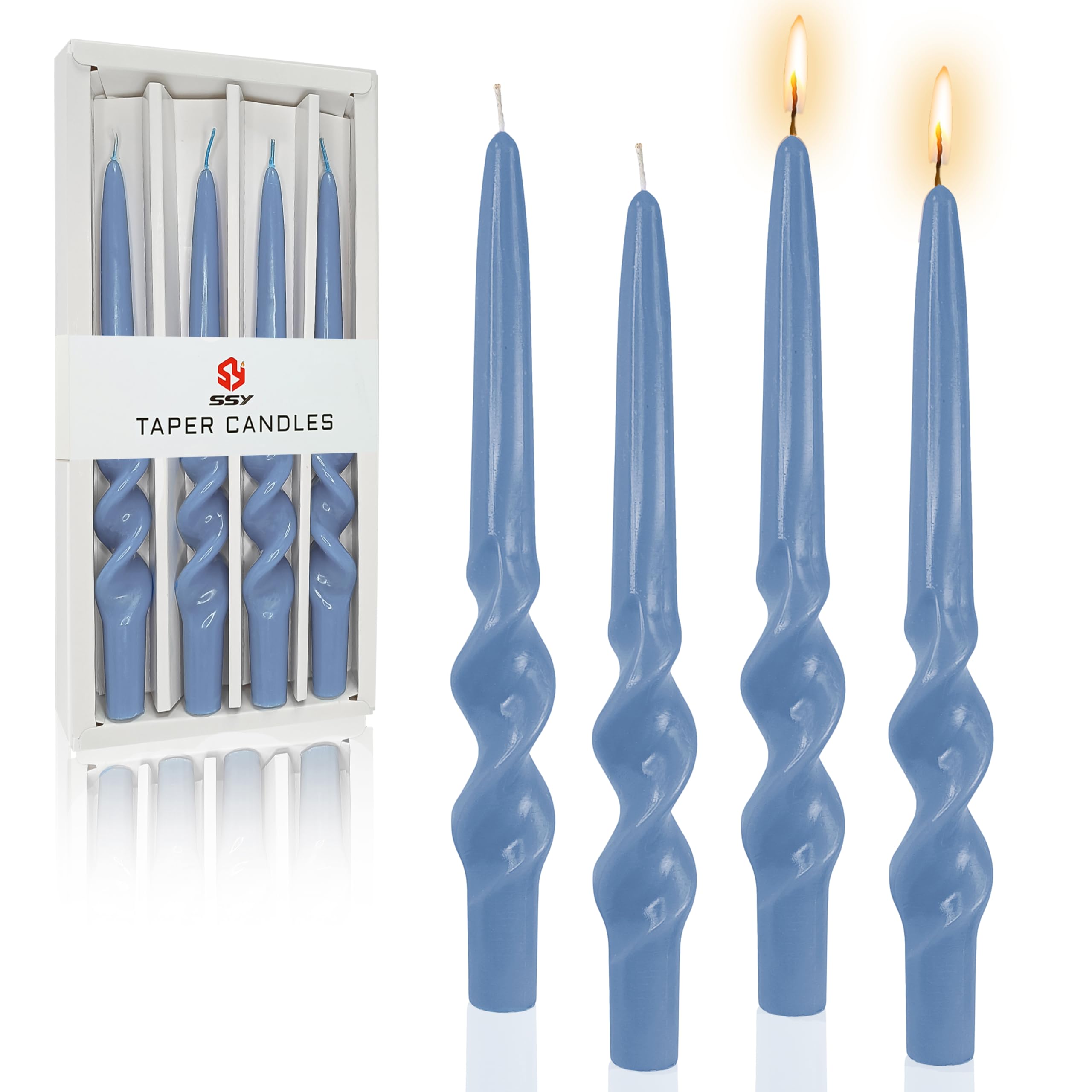 Amazon.com: FCMSHAMD Handmade Spiral Taper Candles - Unscented Long ...