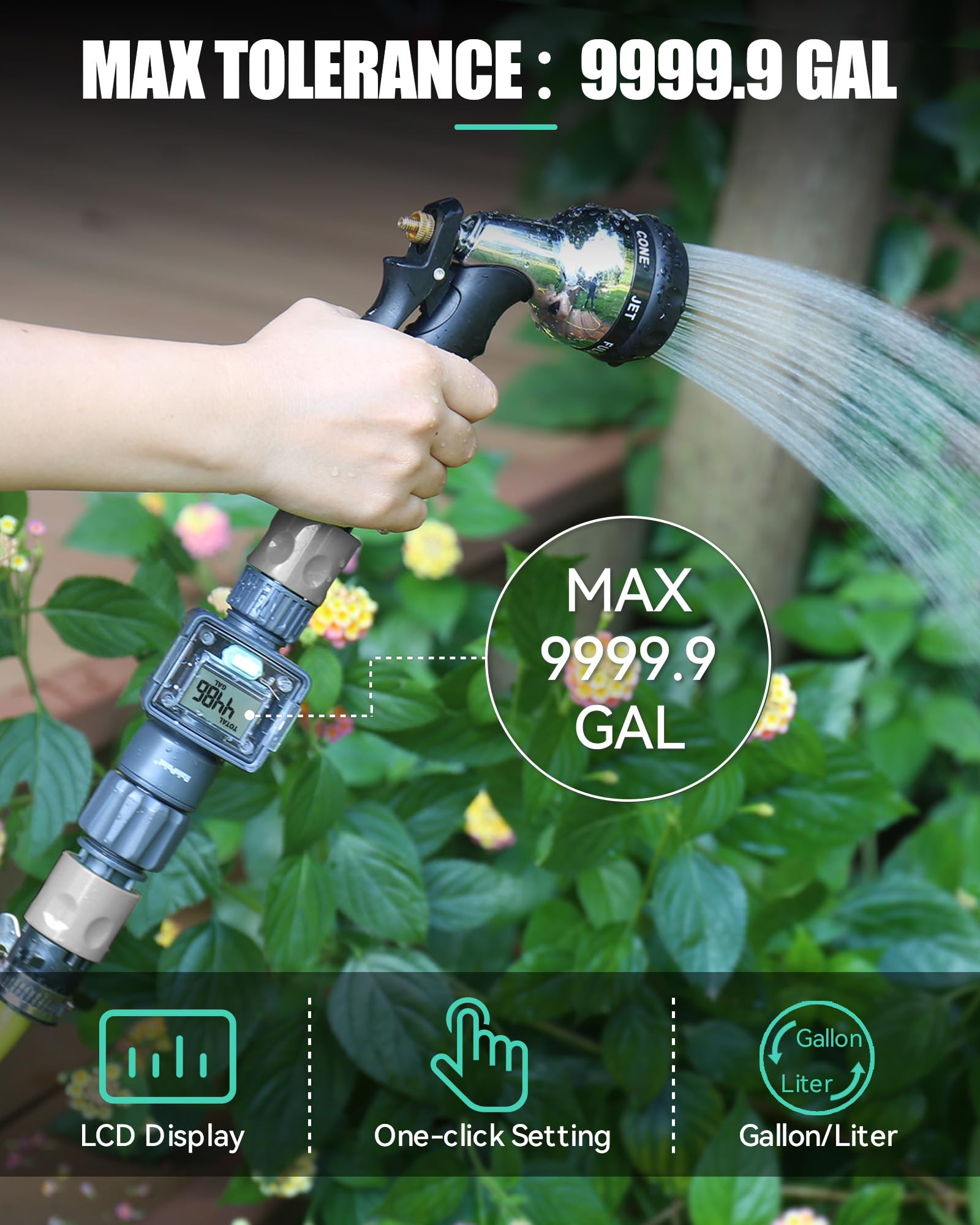 Snapklik.com : Water Meter For Garden Hose, Water Flow Meter GPM ...
