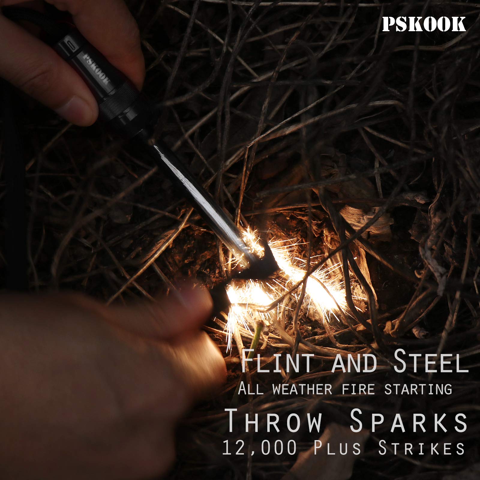Buy PSKOOK Fire Starter Kit Ferro Rod FiresteelBushcraft Fire Steel ...