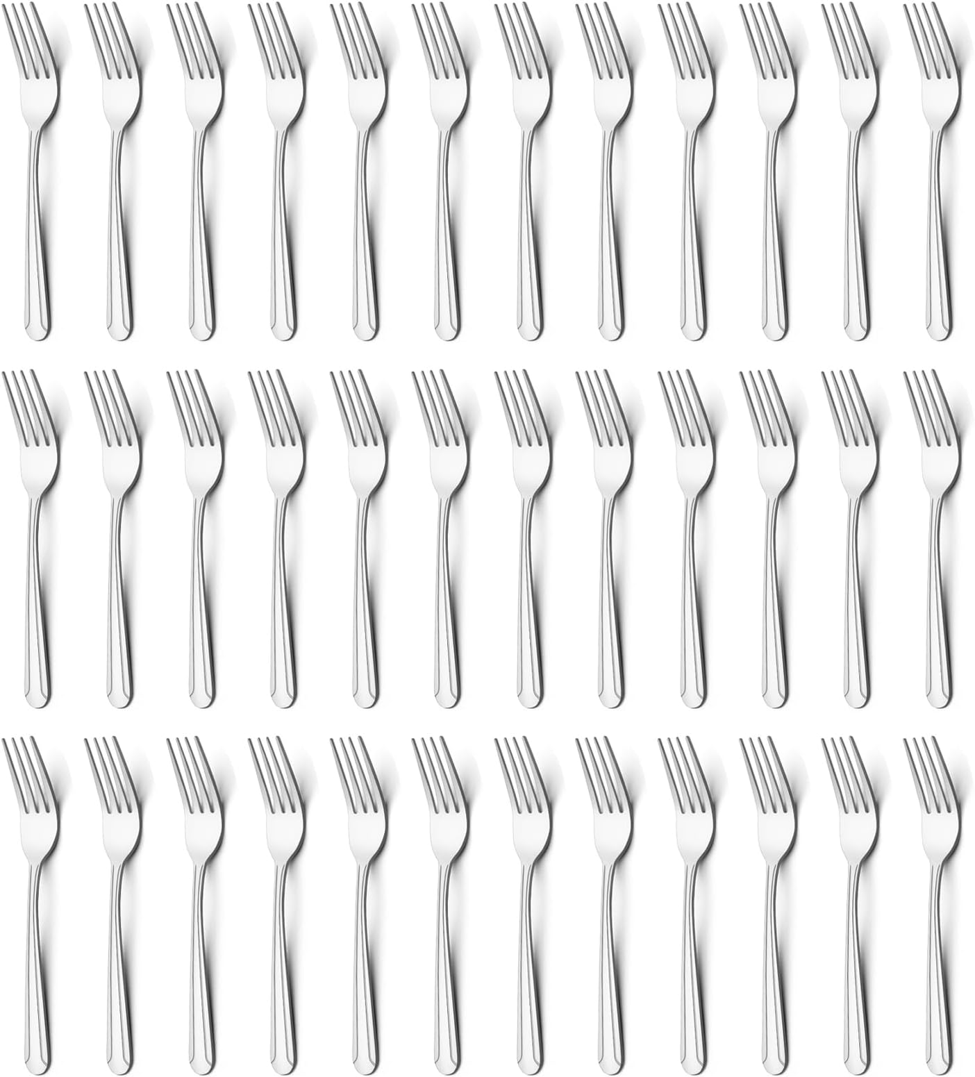 Amazon.com: Yiyiring 50 Pieces Stainless Steel Forks Silverware Set 6.7 ...