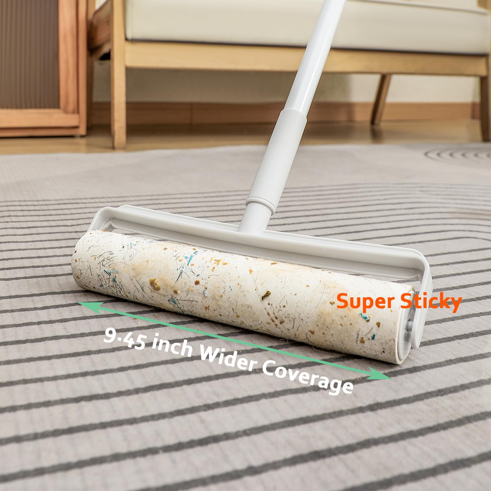 Sticky Floor Roller Floor Lint Roller With Refills 3 Sticky Rolls 9.45
