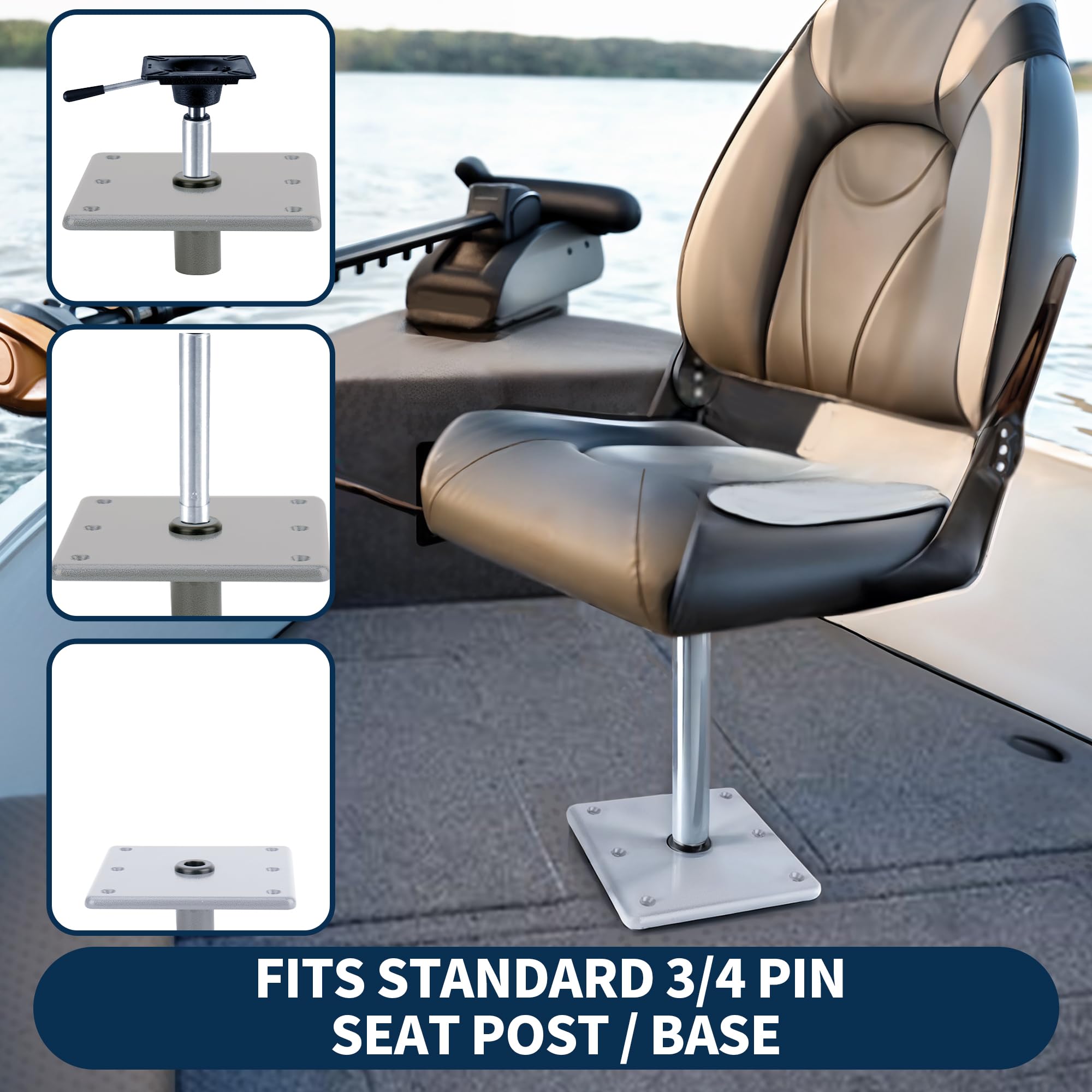 Snapklik.com : 7" X 7"Boat Seat Base,Aluminum Jon Bass Boat Seat Mount ...