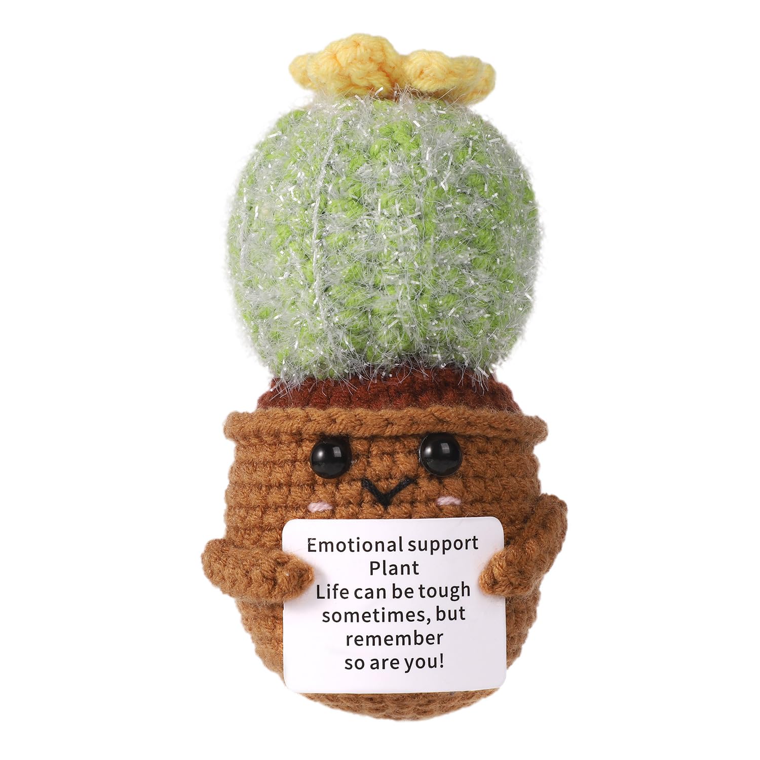 Amazon.com: Positive Cactus Crochet, 4.3 Inch Handmade Knitted Cactus ...