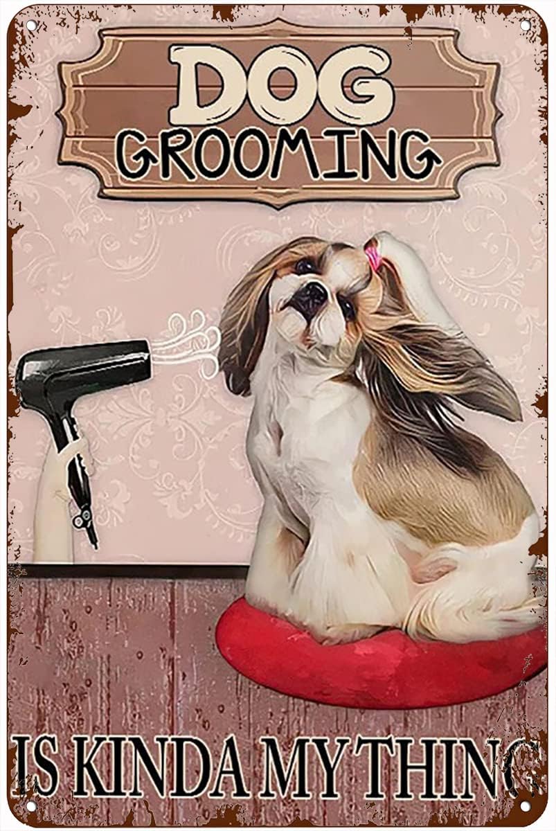 Amazon.com: Aihesui Wood Sign with Quotes Dog Grooming Wooden Signs ...