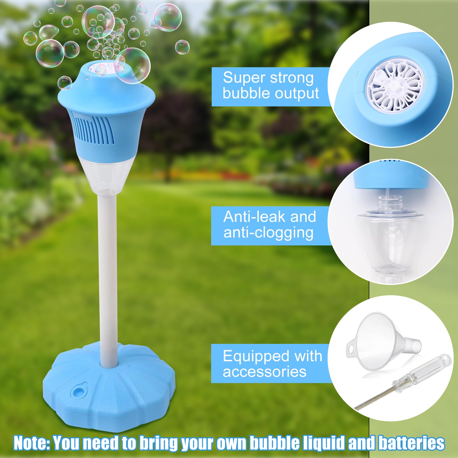 Palksky 1PCS Bubble Machine with Lights for Outdoor, Balloon Column ...