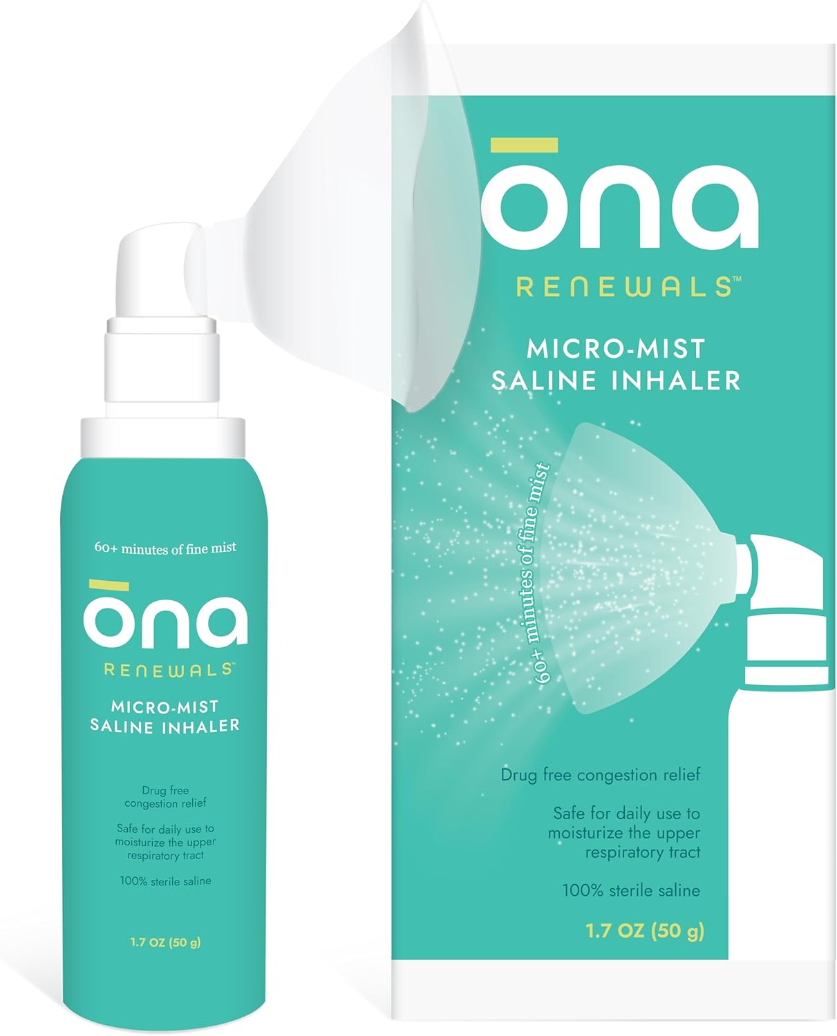 Amazon.com: ONA Renewals Saline Micro-Mist Nasal Inhaler, Congestion ...