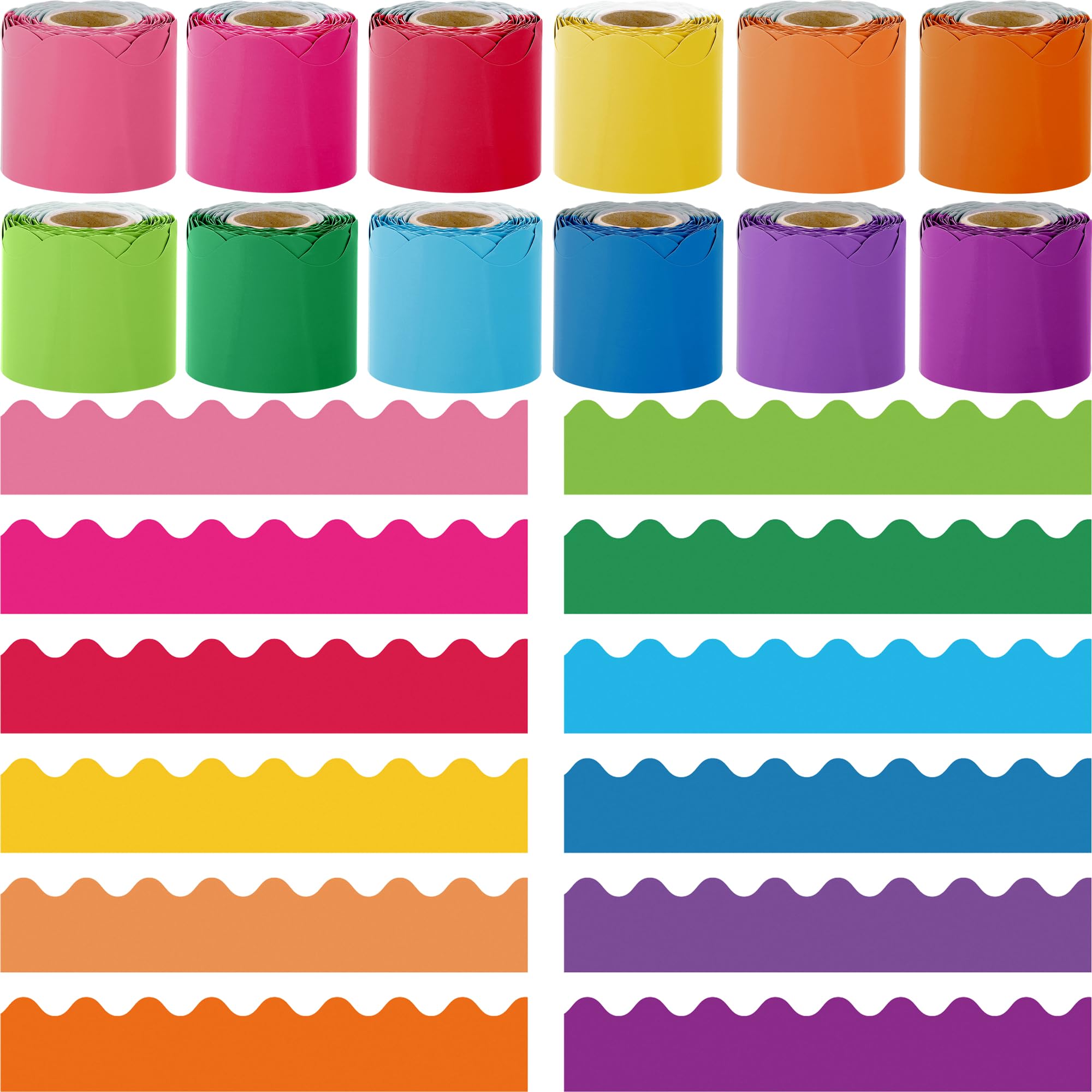 Snapklik.com : Elcoho 12 Rolls 393.6 Feet Scalloped Bulletin Board ...