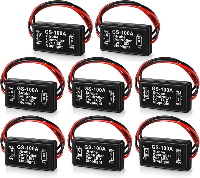 Amazon.com: Frienda 8 Pieces Brake Light Flasher Strobe Tail Light LED ...