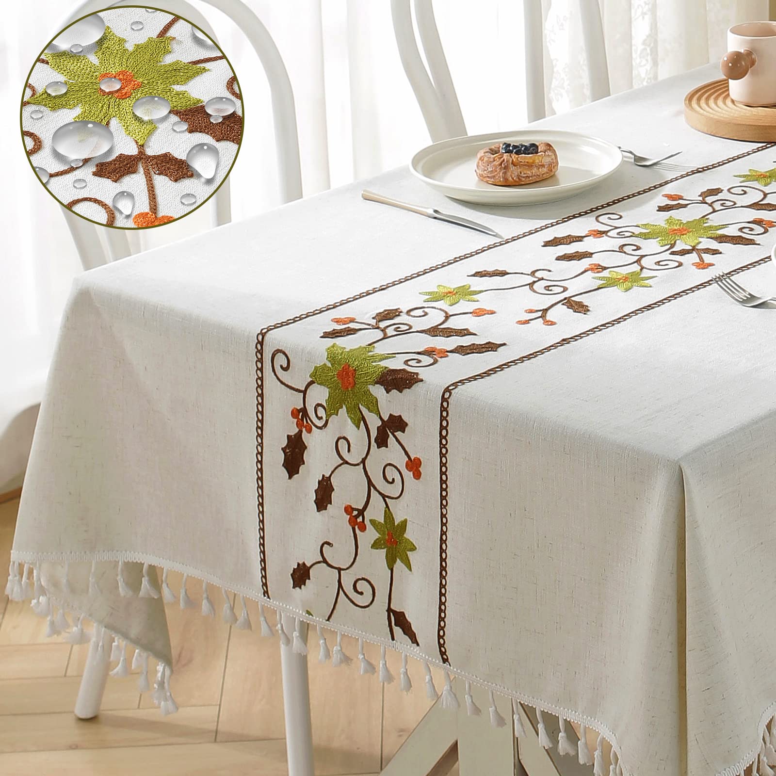 Amazon.com: TEWENE Tablecloth, Water Resistant Tablecloth Linen ...