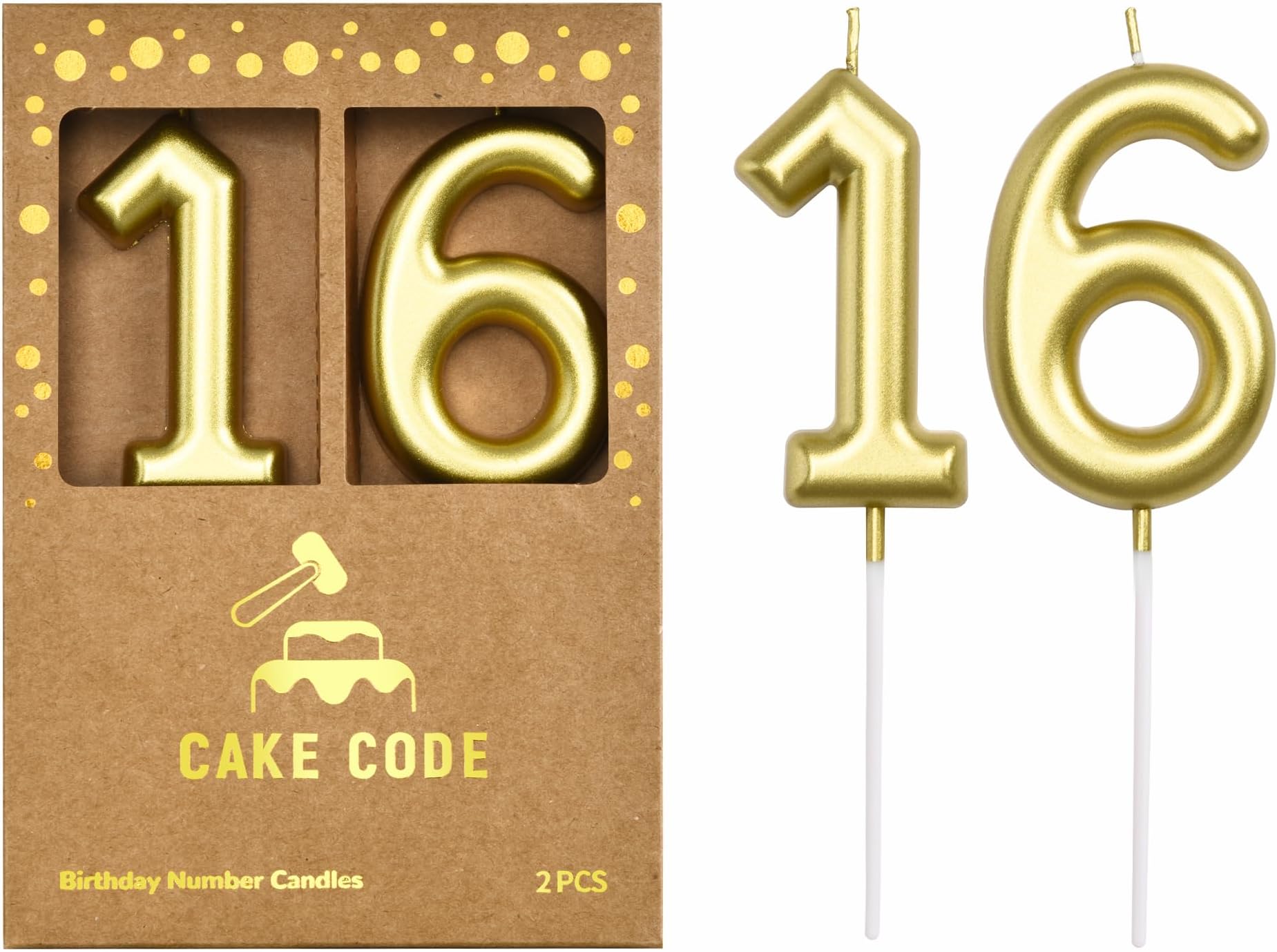 Amazon.com: 16th & 61st Birthday Candles, Blue Number 16 61 Candle for ...