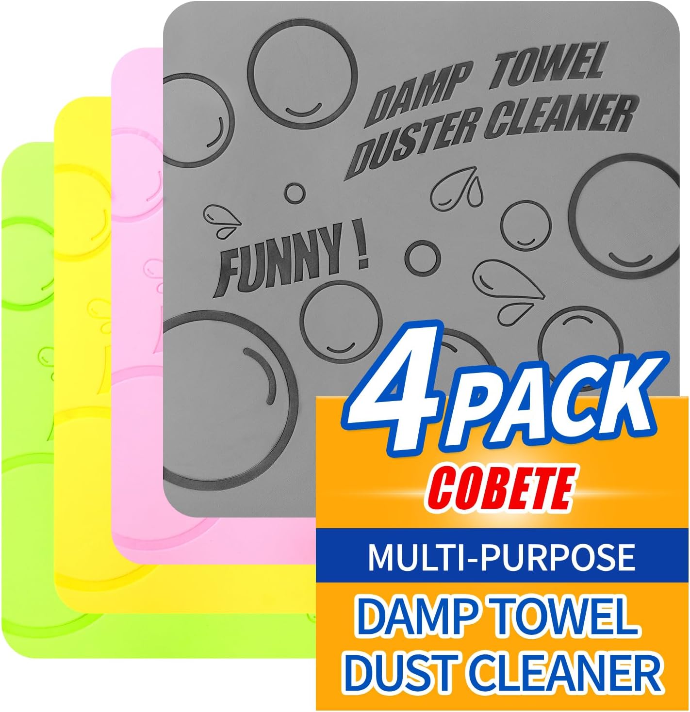 Amazon.com: COBETE Damp Clean Duster Towel, 4pack Reusable Cleaning ...