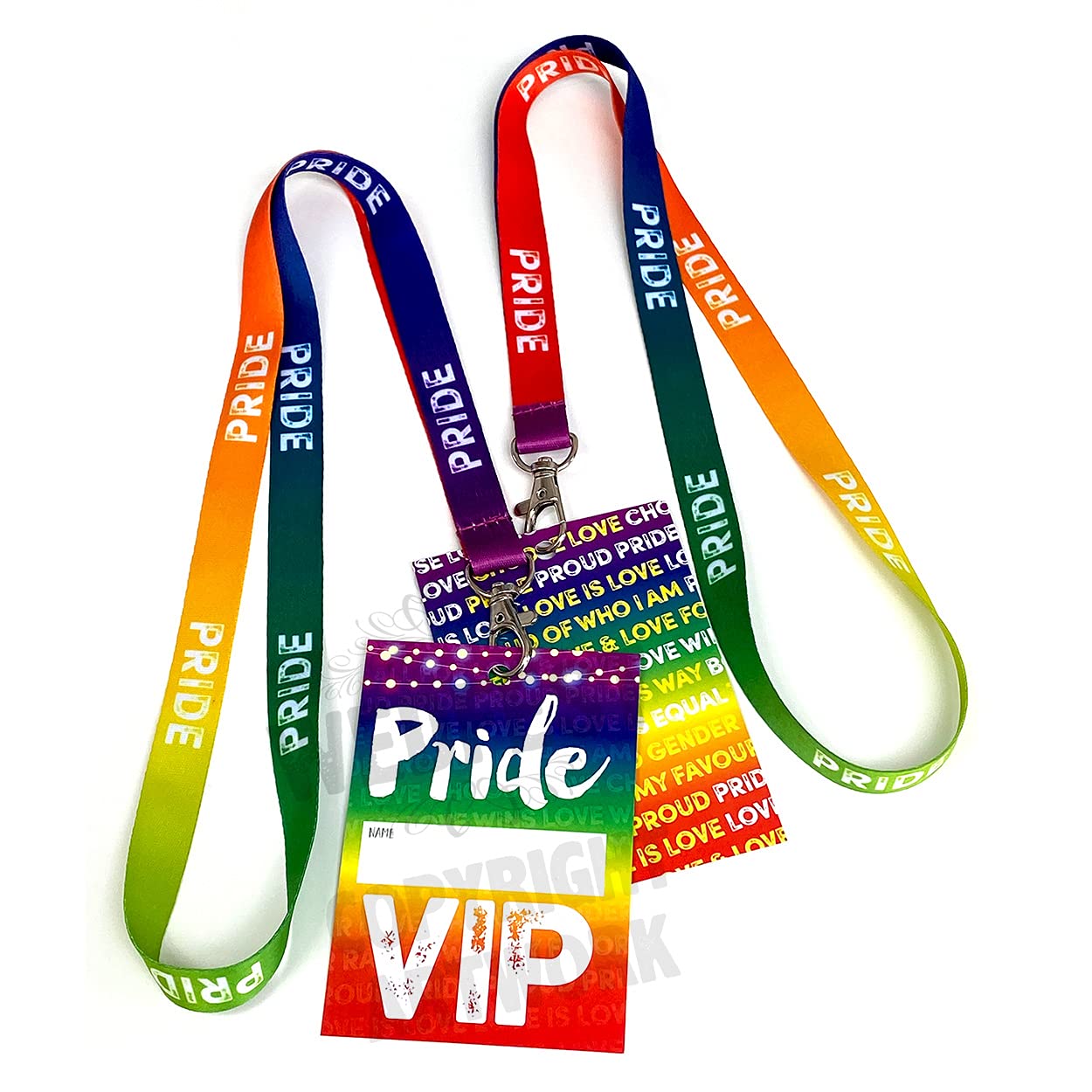 PRIDE VIP Lanyard - Gay Pride VIP Pass Lanyard - Lesbian LGBT Rainbow ...