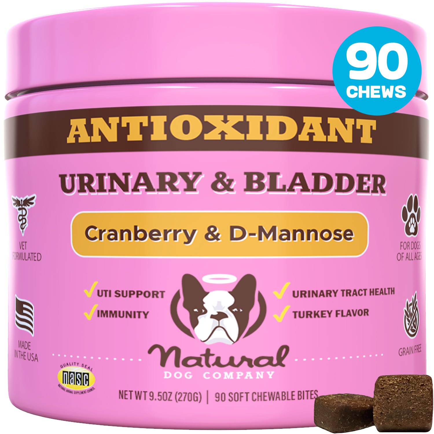 Natural Dog Company Cranberry Supplement for Dogs - Urinary & Bladder ...