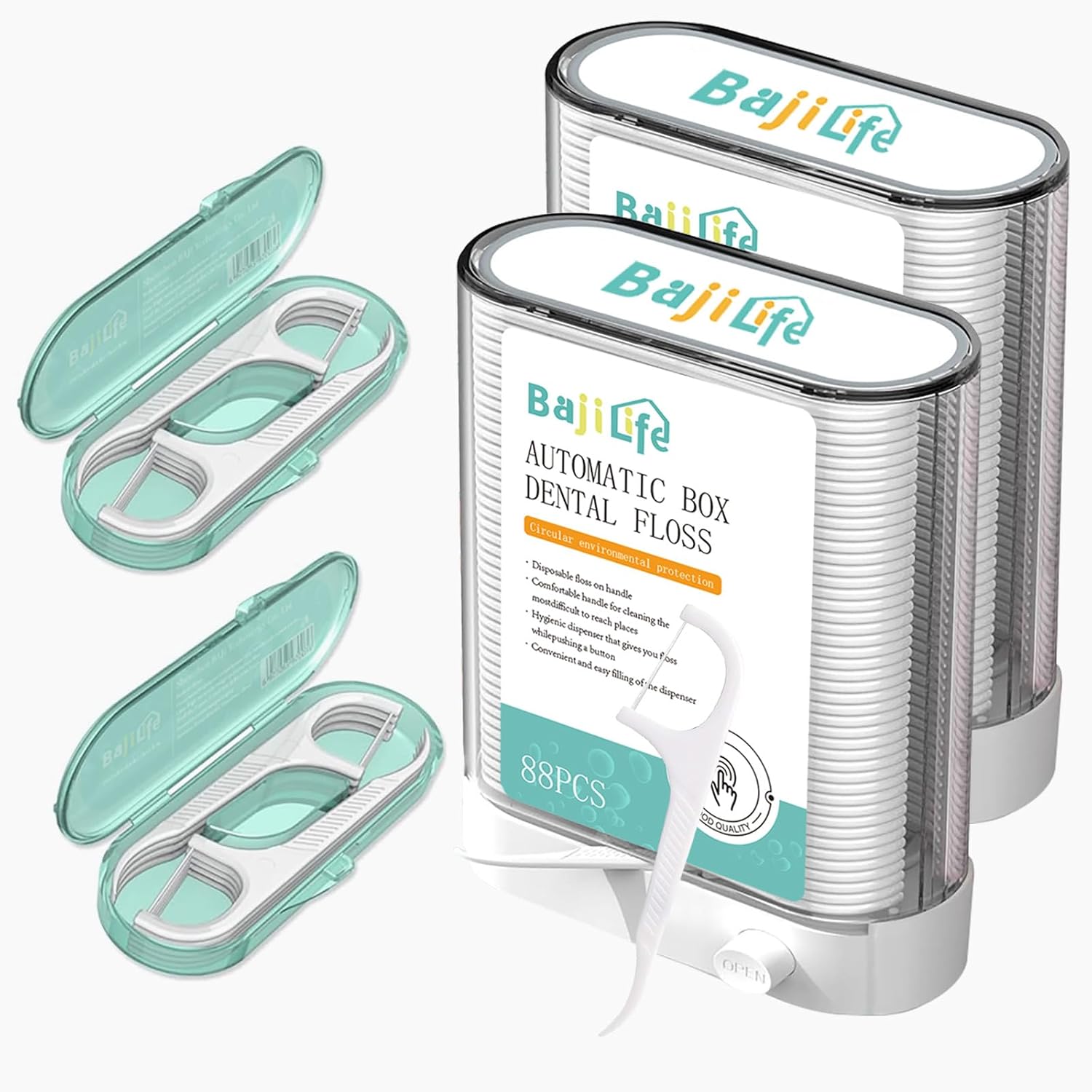 Amazon.com : Bajilife Dental Floss Dispenser,176 Count Floss Pick ...