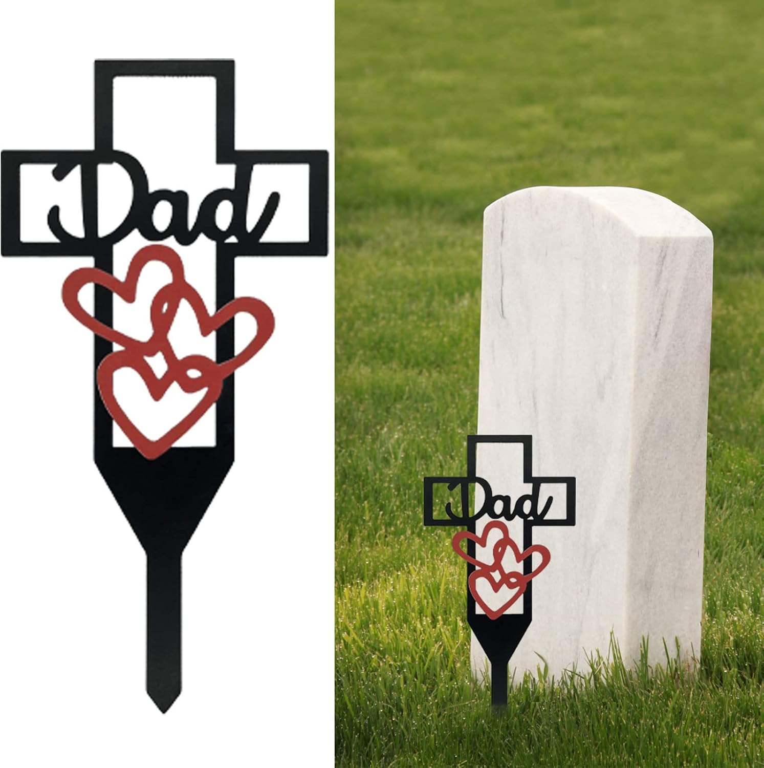 Amazon.com: Besoamo Metal Cross Grave Stake, Cemetery Grave Memorial ...
