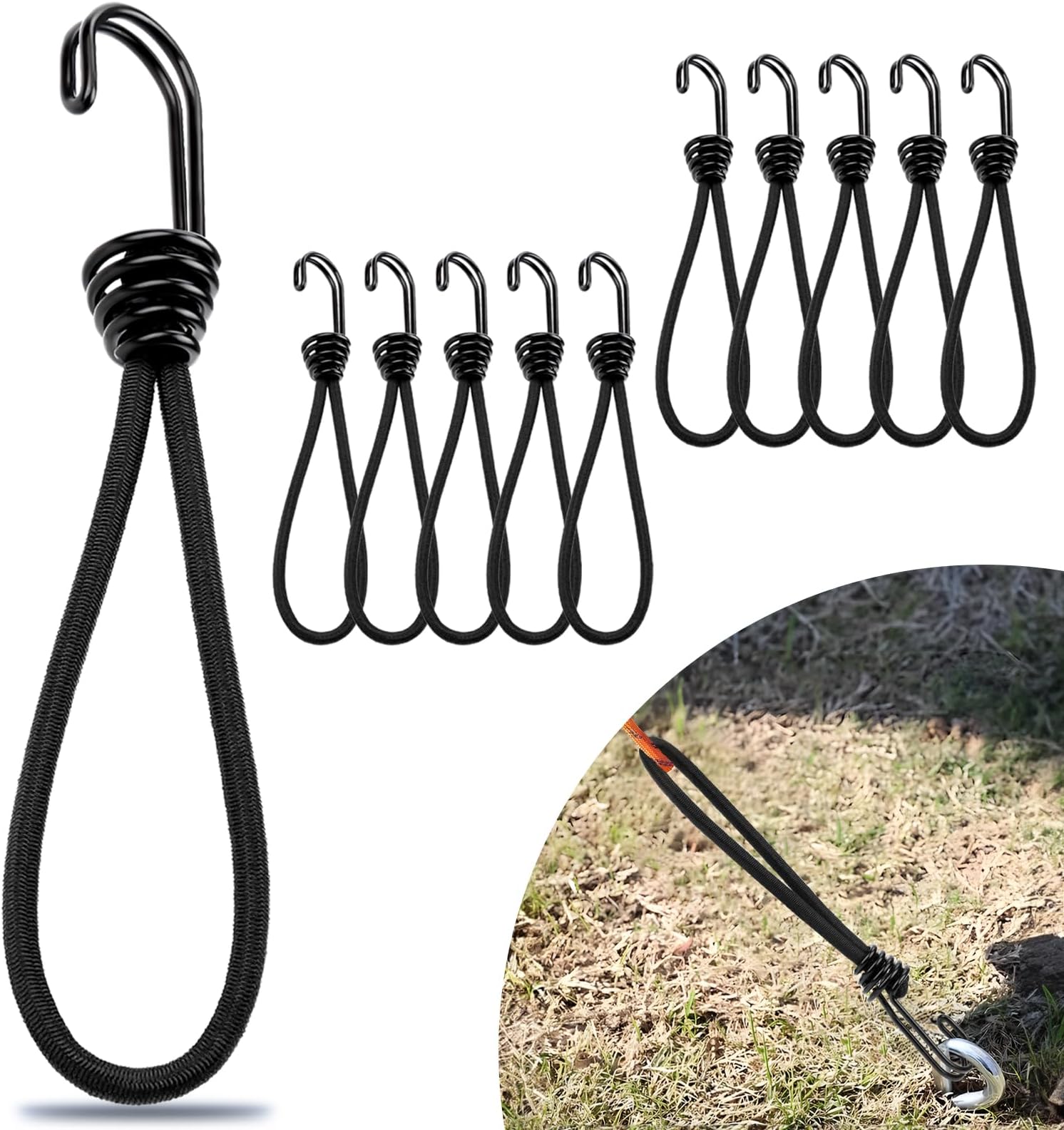 Ziamzra Spanngummi mit Haken 20cm Expander mit Haken 10 Stück ...