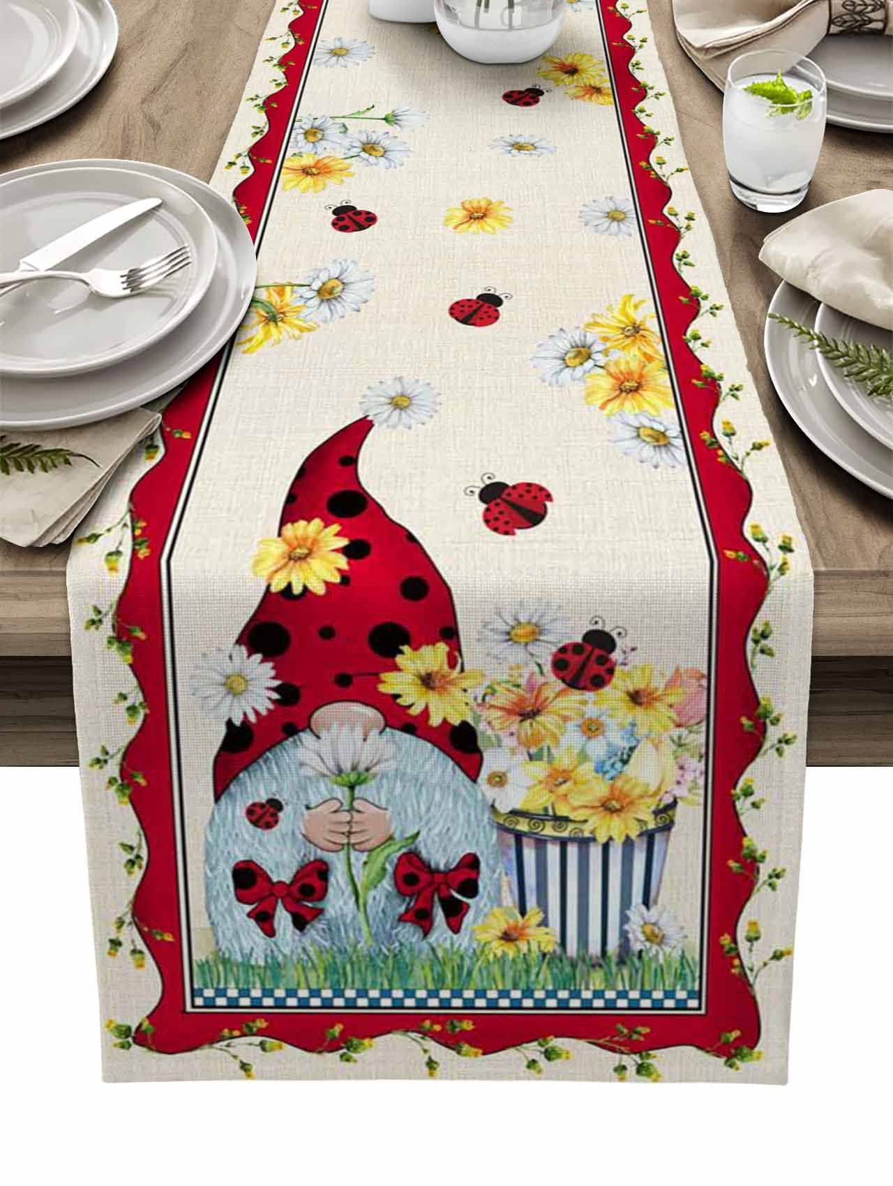 Amazon.com: Ladybug Table Runner, Decorative Tabletop Cover 13x70 inch ...