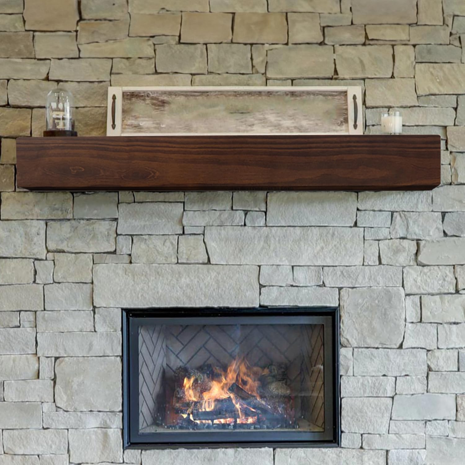 Amazon.com: MANTELSDIRECT Dakota 48 Inch Pine Wood Floating Fireplace ...