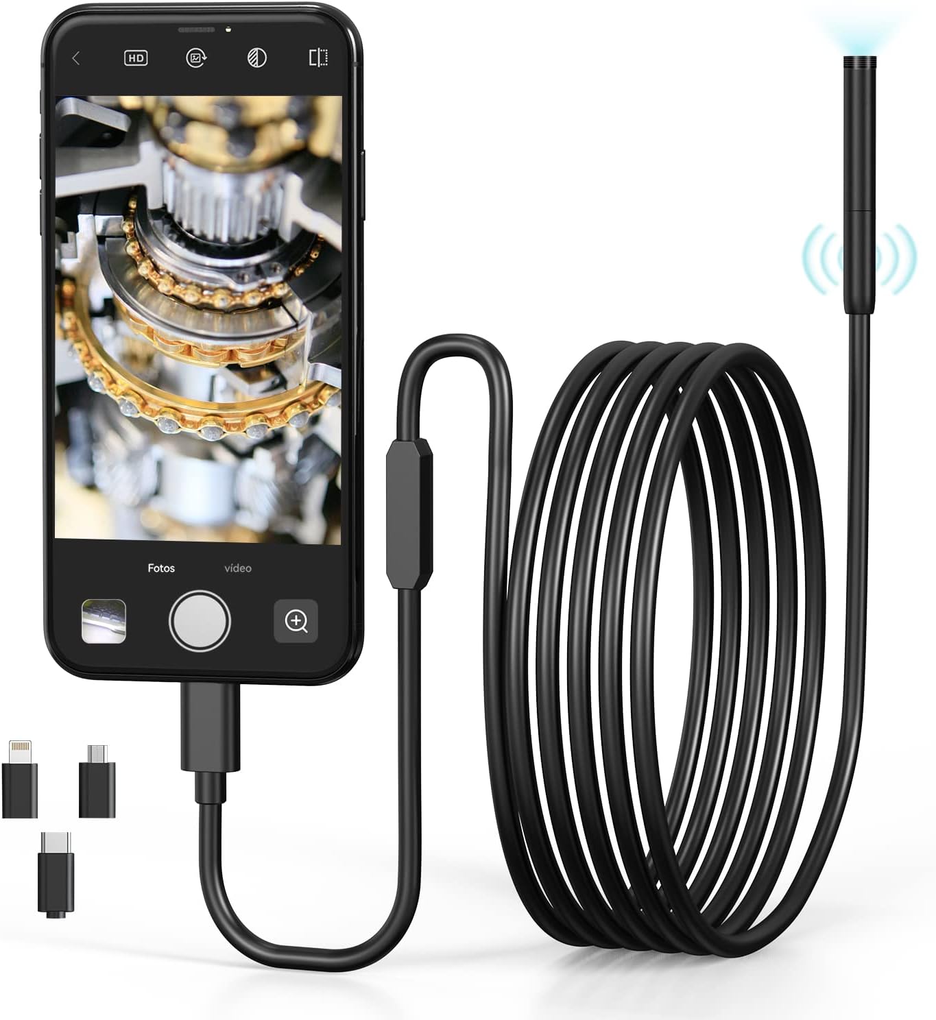 Camera Endoscopique WiFi, Camera Canalisation HD 1944P, Caméras d ...