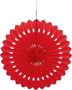 Amazon.com: Ruby Red Solid Premium Tissue Paper Fan - 16" (1 Count ...