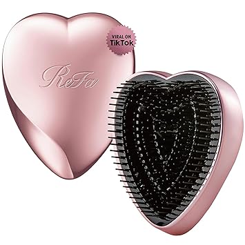 Amazon.com : ReFa HEART BRUSH ROSE GOLD | Heart Shaped Detangling Brush ...