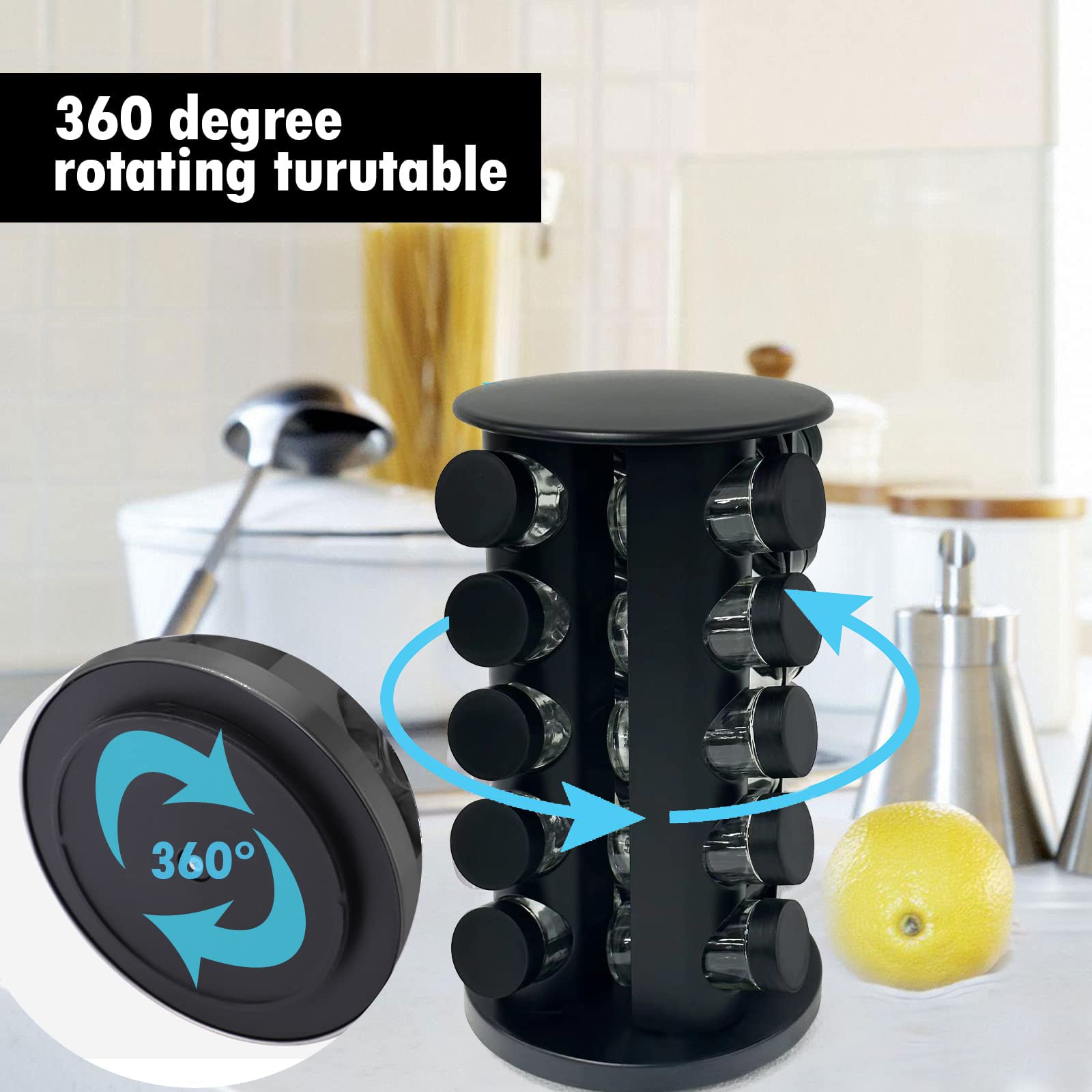 Snapklik.com : KALINCO Rotating Spice Rack Organizer, Revolving Spice ...