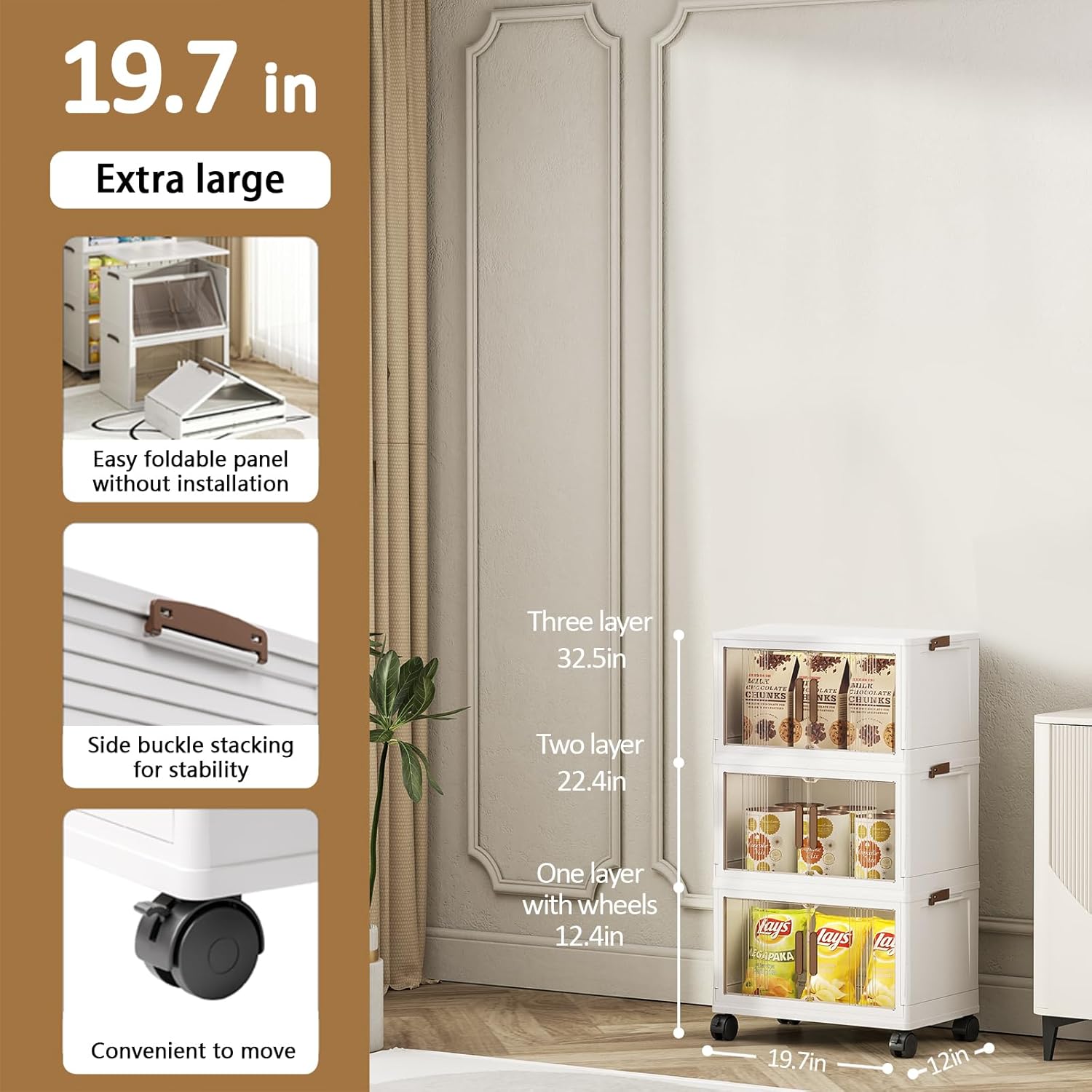 Collapsible Storage Bins with Lids, Closet Organizers and Storage ...