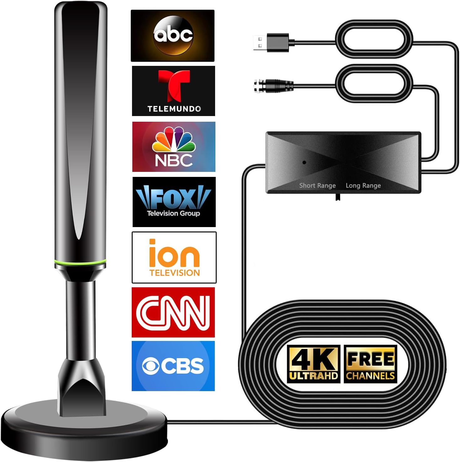 Amazon.com: Digital Antenna for Smart TV Indoor,2025 TV Antenna with Strong Magnetic Base, 360 ...