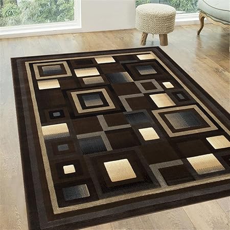 Amazon.com: HR Abstract Chocolate Brown/Black/Gray Geometric Modern ...