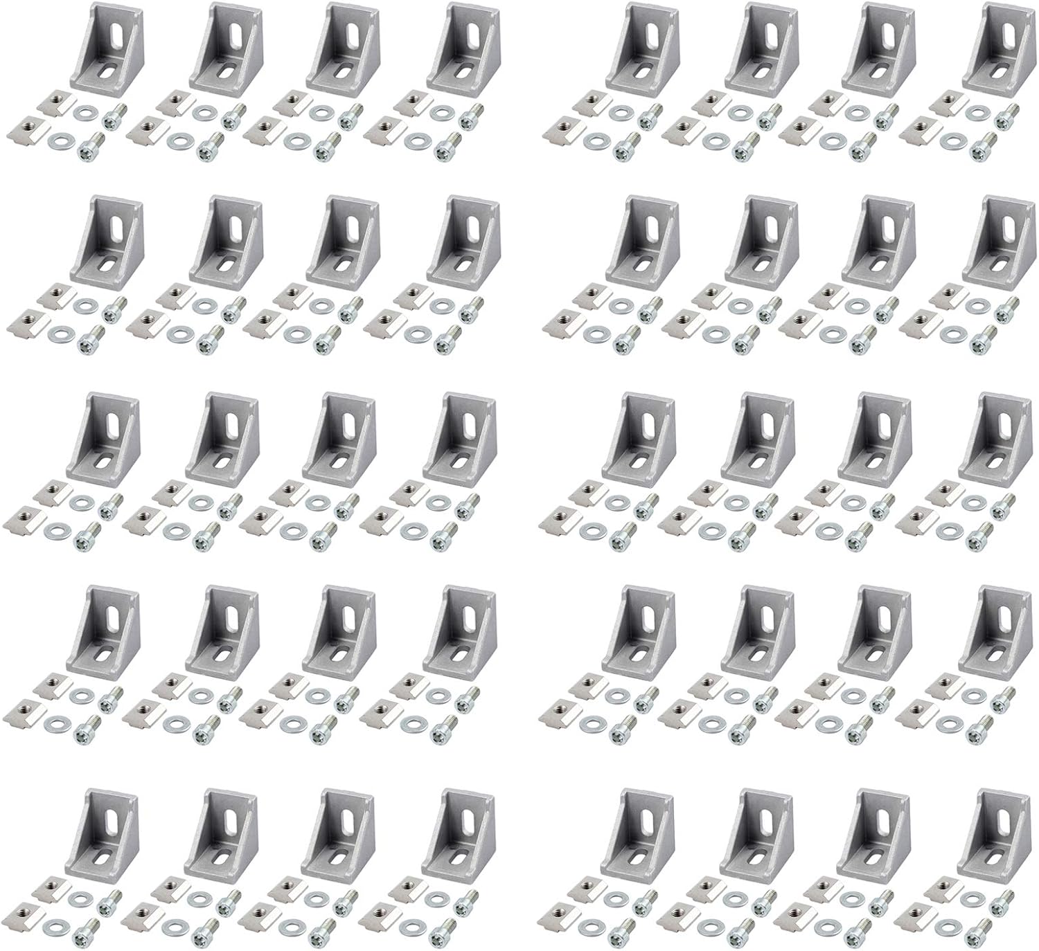 Justech 40PCs 3030 Corner Bracket L Shape Right Angle Bracket Joint ...