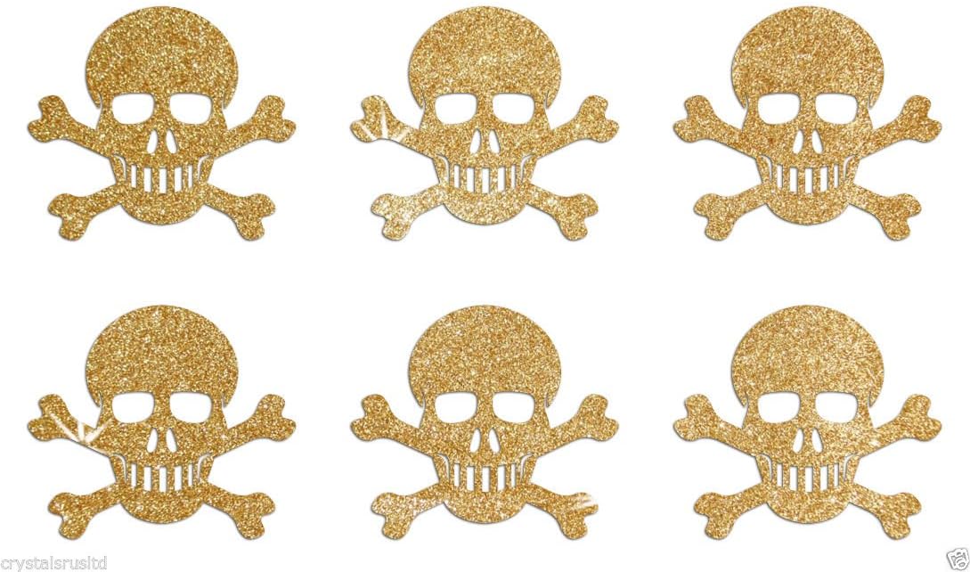 Amazon.com: CrystalsRus 24 Gold Crowns Self Adhesive Glitter Stickers ...