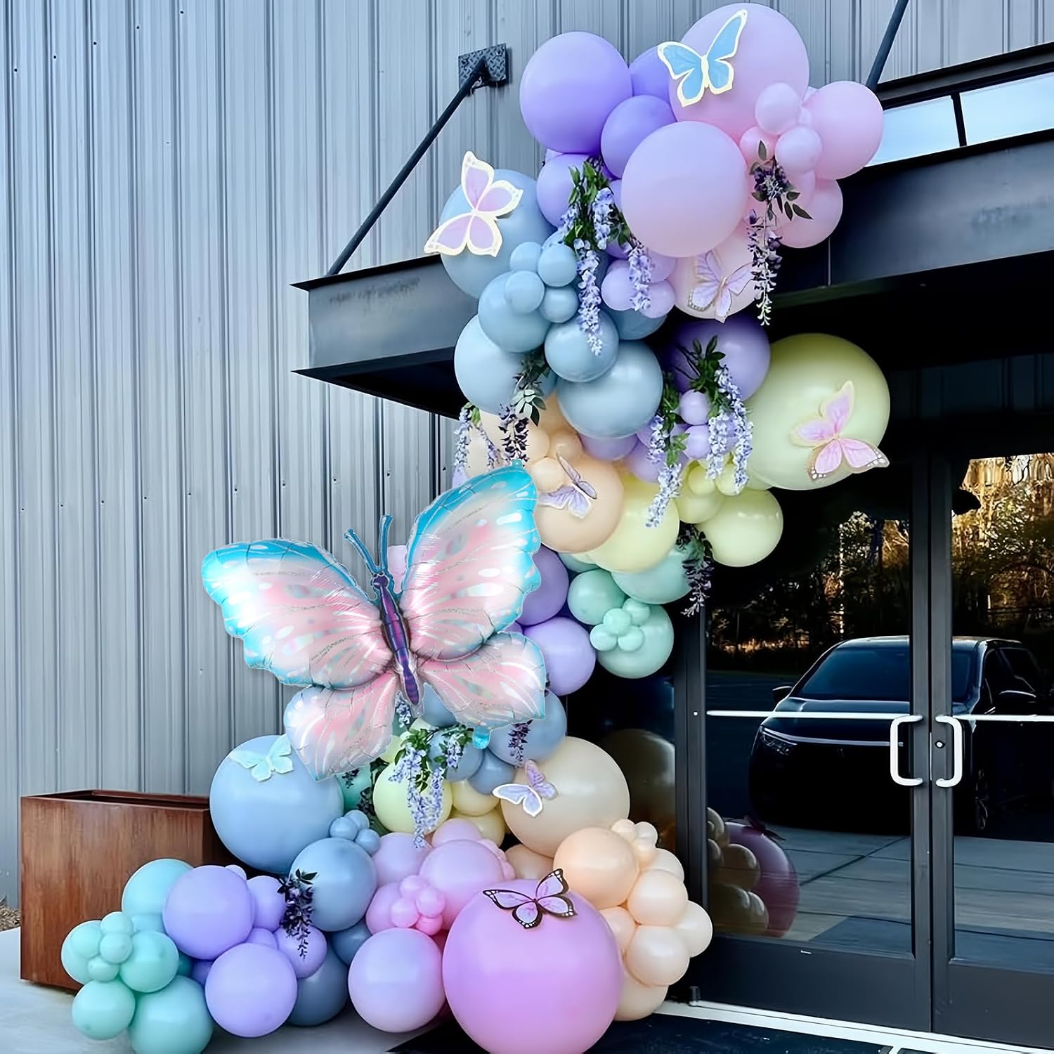 Amazon.com: 157Pcs Butterfly Balloon Arch Kit, Pastel Pink Purple ...