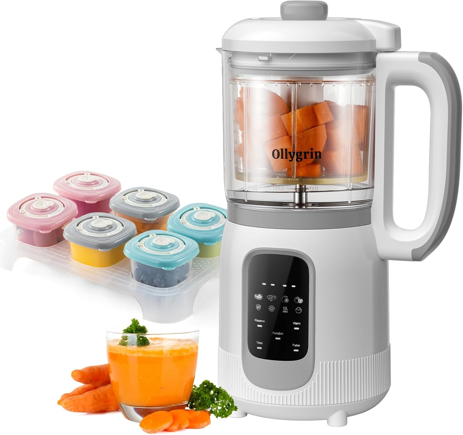 Ollygrin – Vaporizador y licuadora de alimentos para bebés, procesador ...