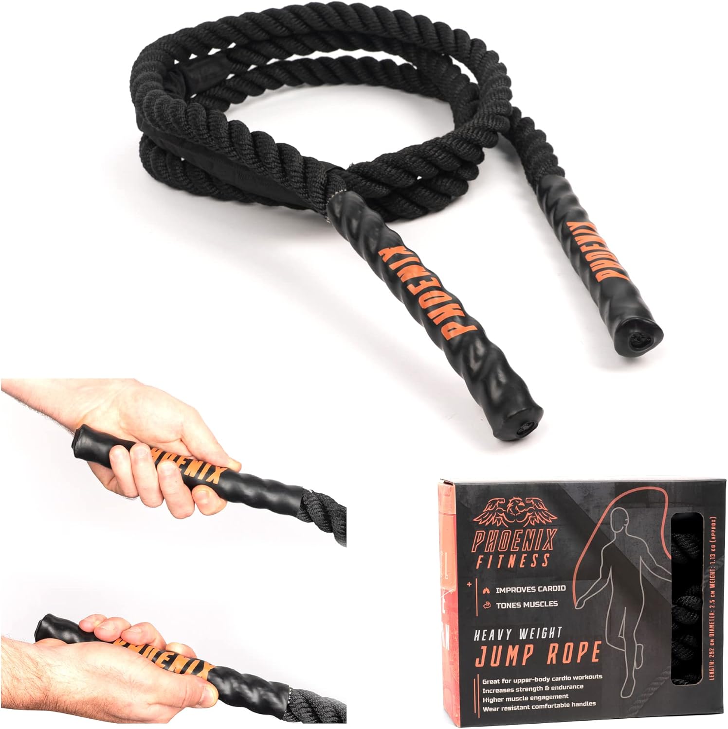 Phoenix Fitness Weighted Skipping Rope - Heavy Weight Jump Rope for ...