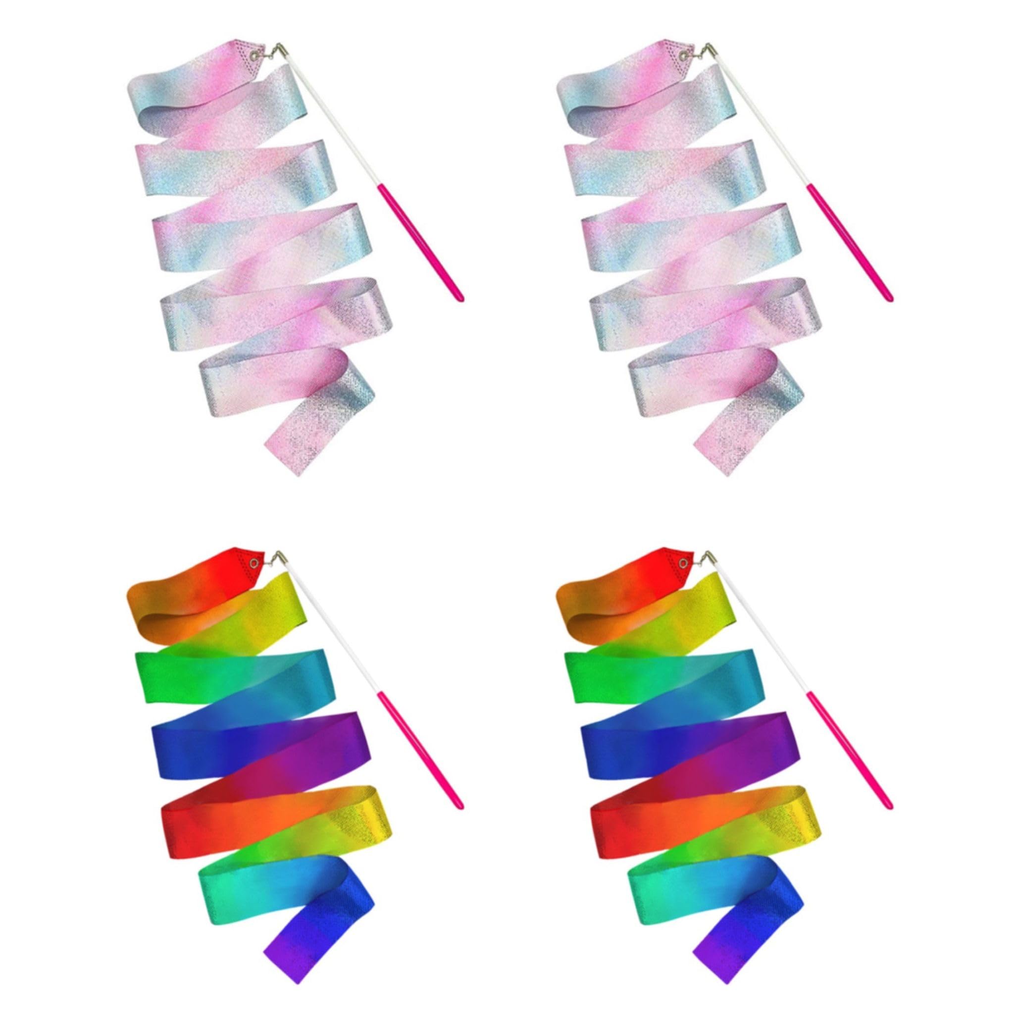 DALAETUS 4 Pcs Dance Ribbons, 78.7 Inch Rhythmic Gymnastics Ribbons ...