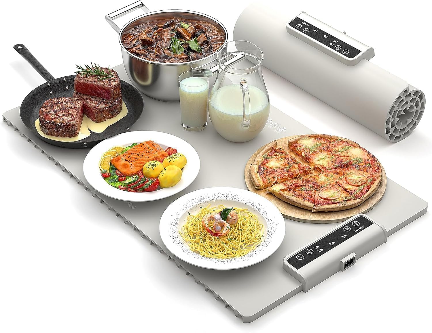 HMNMART Electric Warming Tray – Large Food Warmer Plate with Adjustable ...