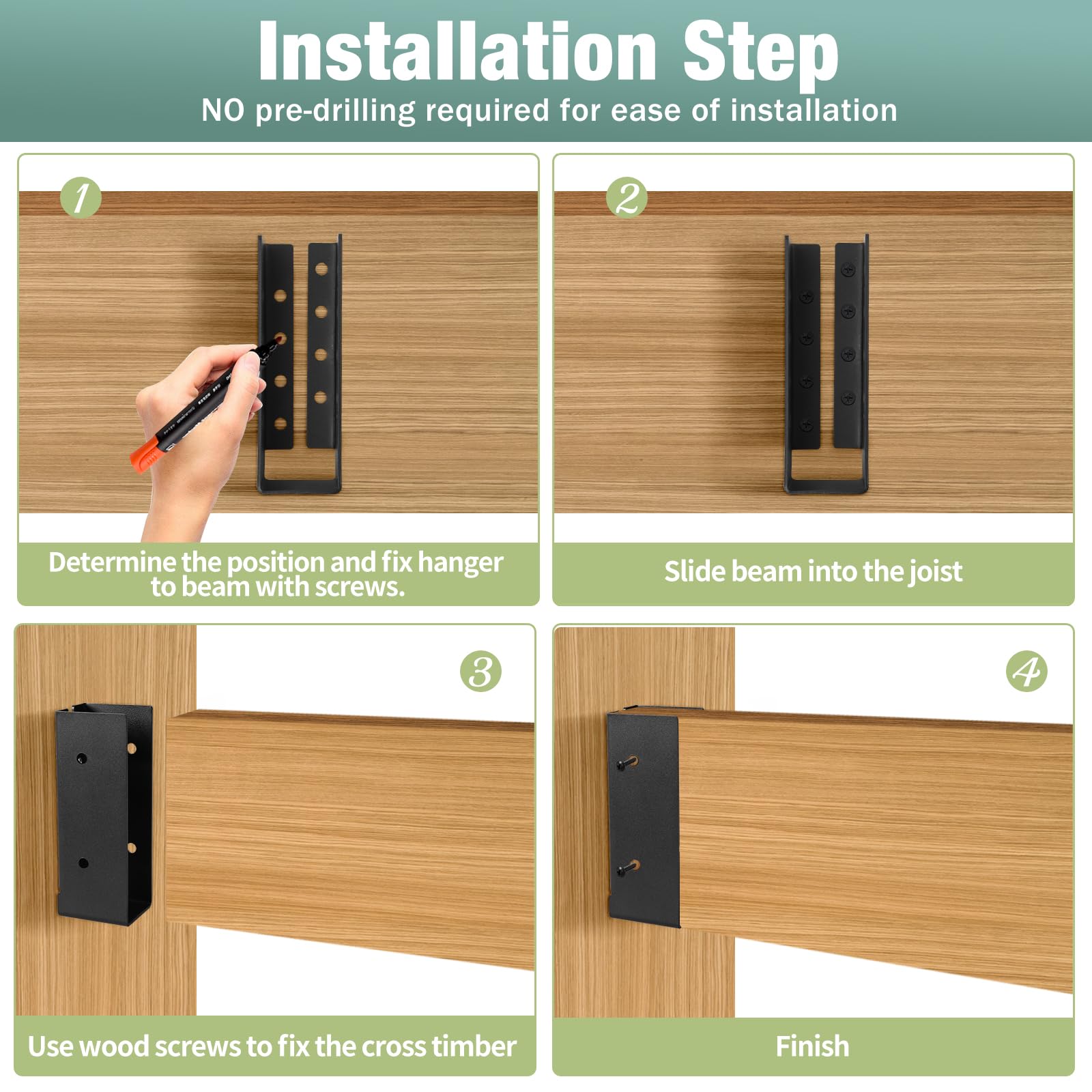 Snapklik.com : Concealed Joist Hanger 16PCS,2"x6" Joist Bracket,Framing ...