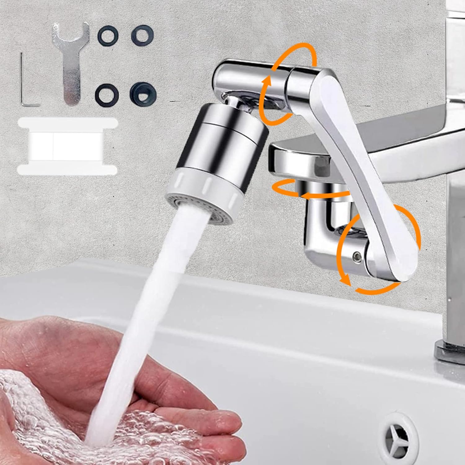 LEWEDO Faucet Extender, 1080°Rotating Robotic Arm Water Faucet Extender ...