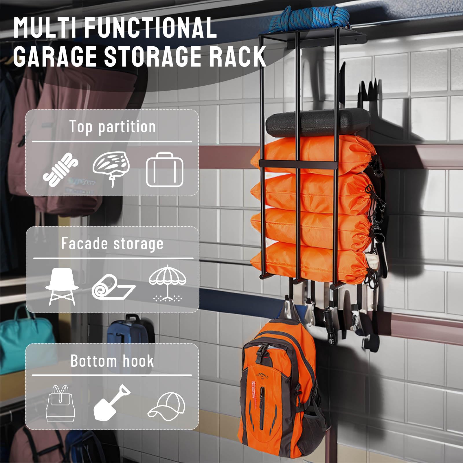 Snapklik.com : PUMHUBO Camping Chair Wall Garage Racks For Storage