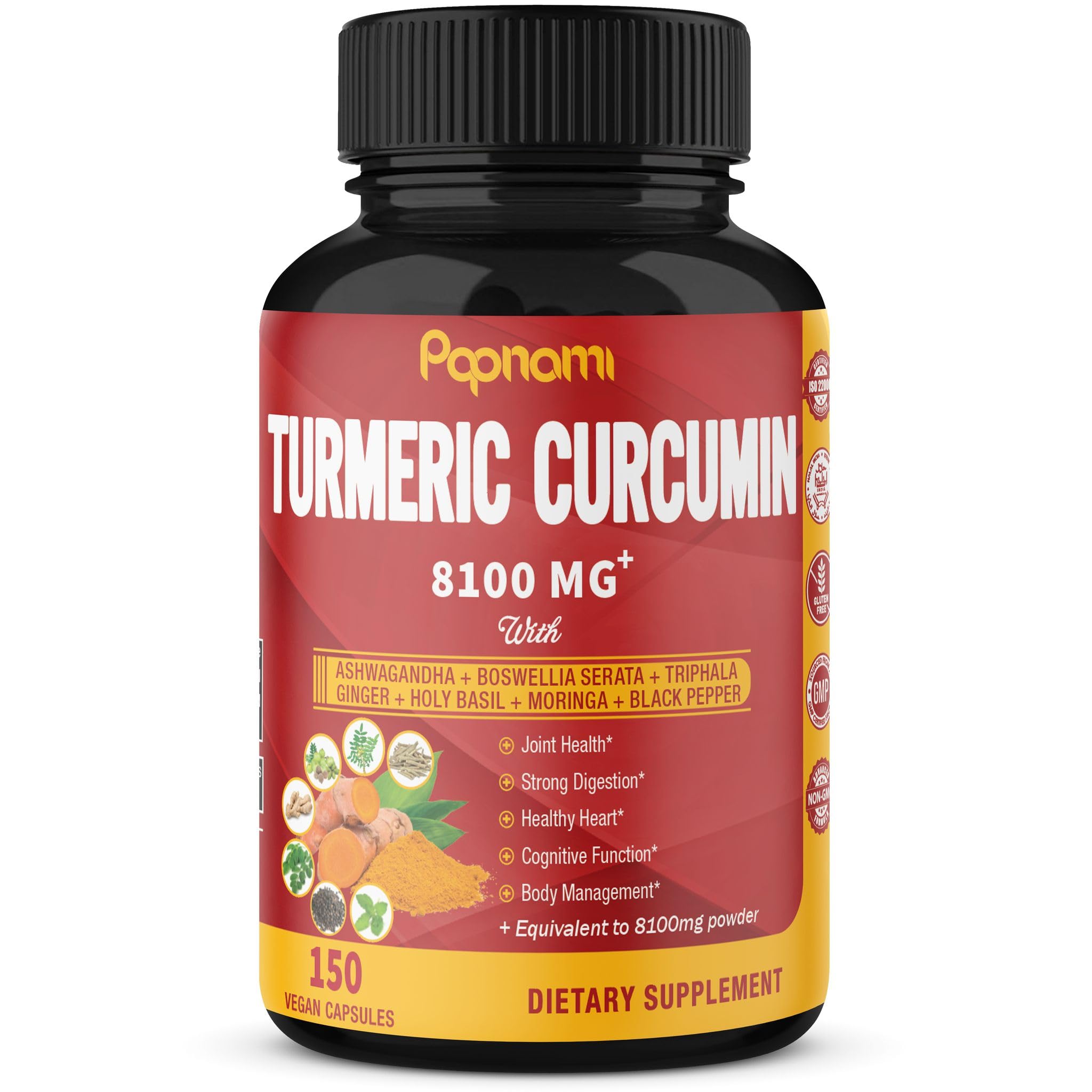 Snapklik.com : Turmeric Curcumin Capsules 8100mg - 150 Pills 5 Month ...
