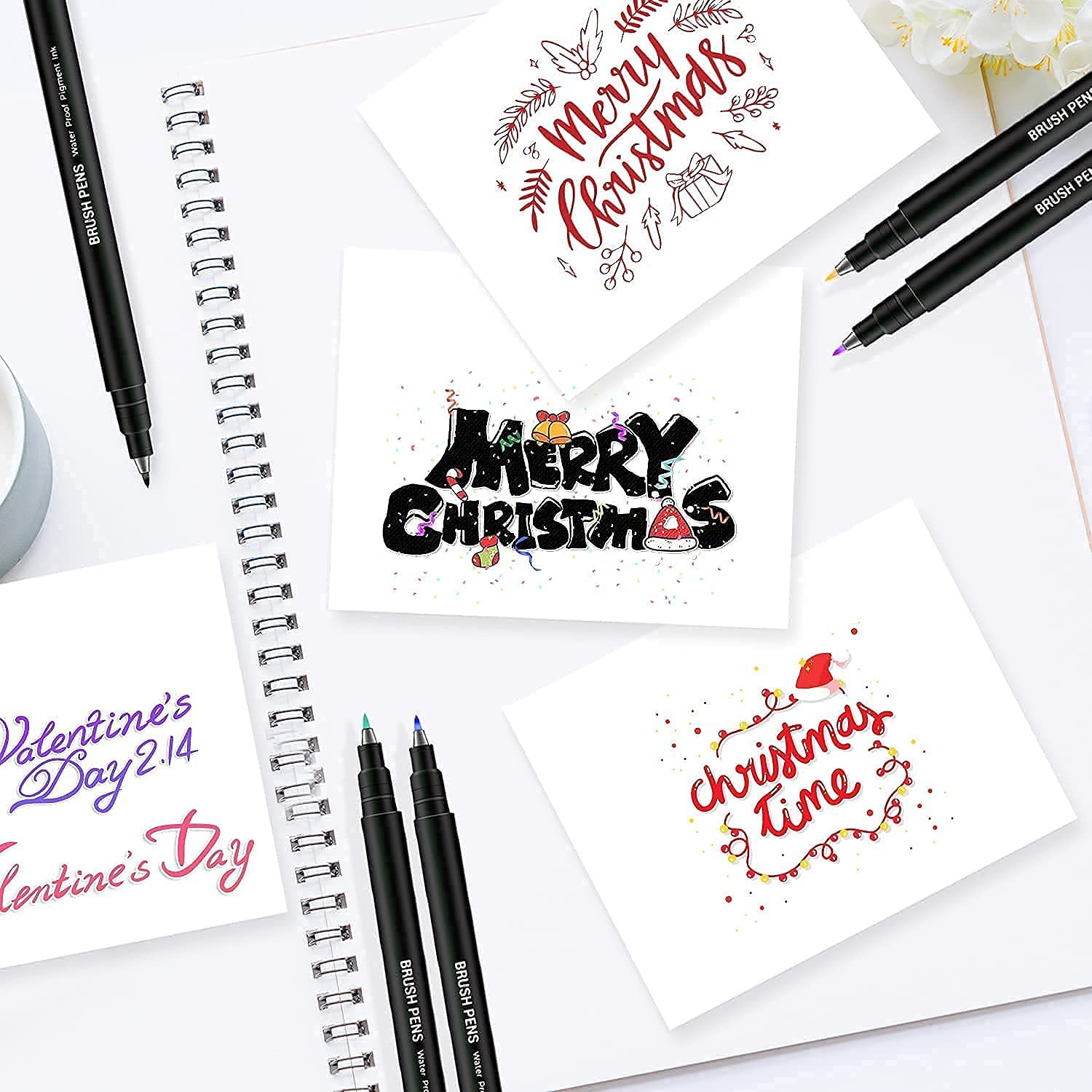 Snapklik.com : Calligraphy Pens, Technical Ink Pens Set, 10 Color Brush ...