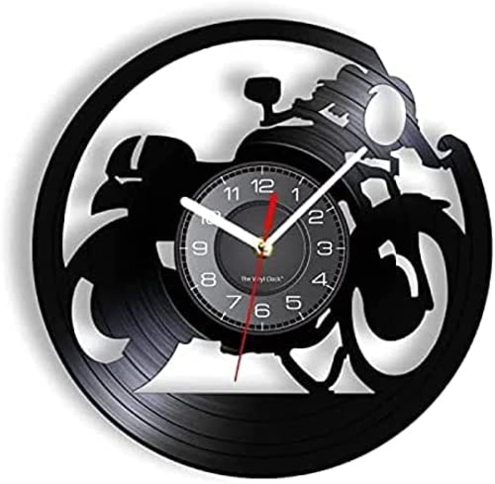 Motorcycle Wall Decor 12 Inch Motorcycle Vinyl Record Wall Clock ...