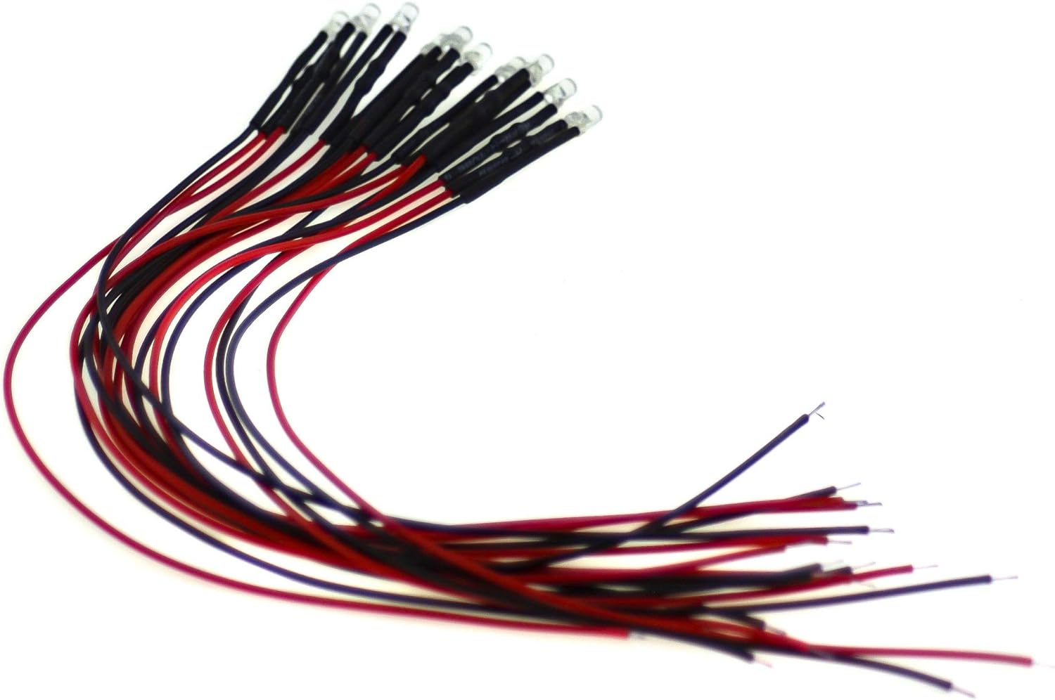 10 x 3 mm LED, 12 V, Blue; with 20 cm Connection Cable and Integrated ...