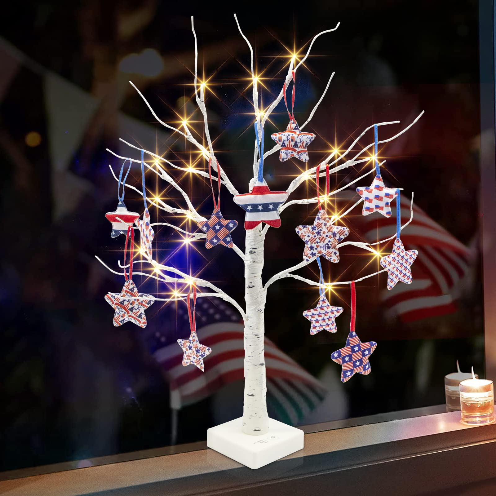 Amazon.com: Vanthylit 4th of July Decorations, 4th of July Tree ...