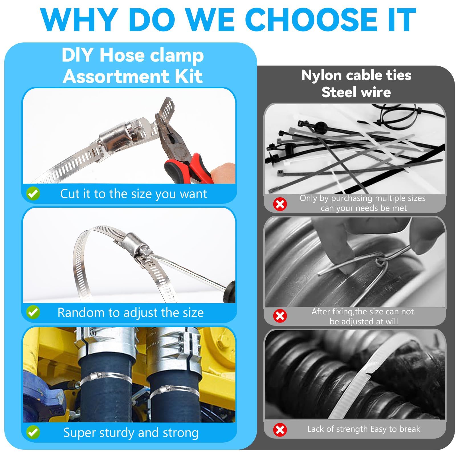 Snapklik.com : 33FT Hose Clamps,304 Stainless Steel Hose Clamp ...