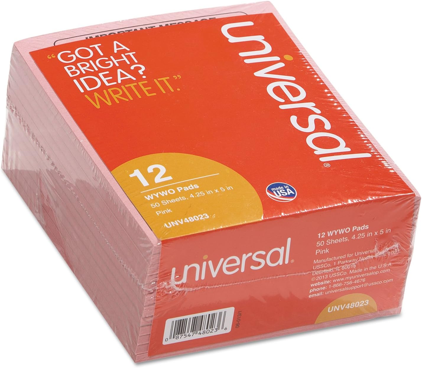 Amazon.com : Universal 48023 Important Message Pink Pads, 4 1/4 x 5 1/2 ...