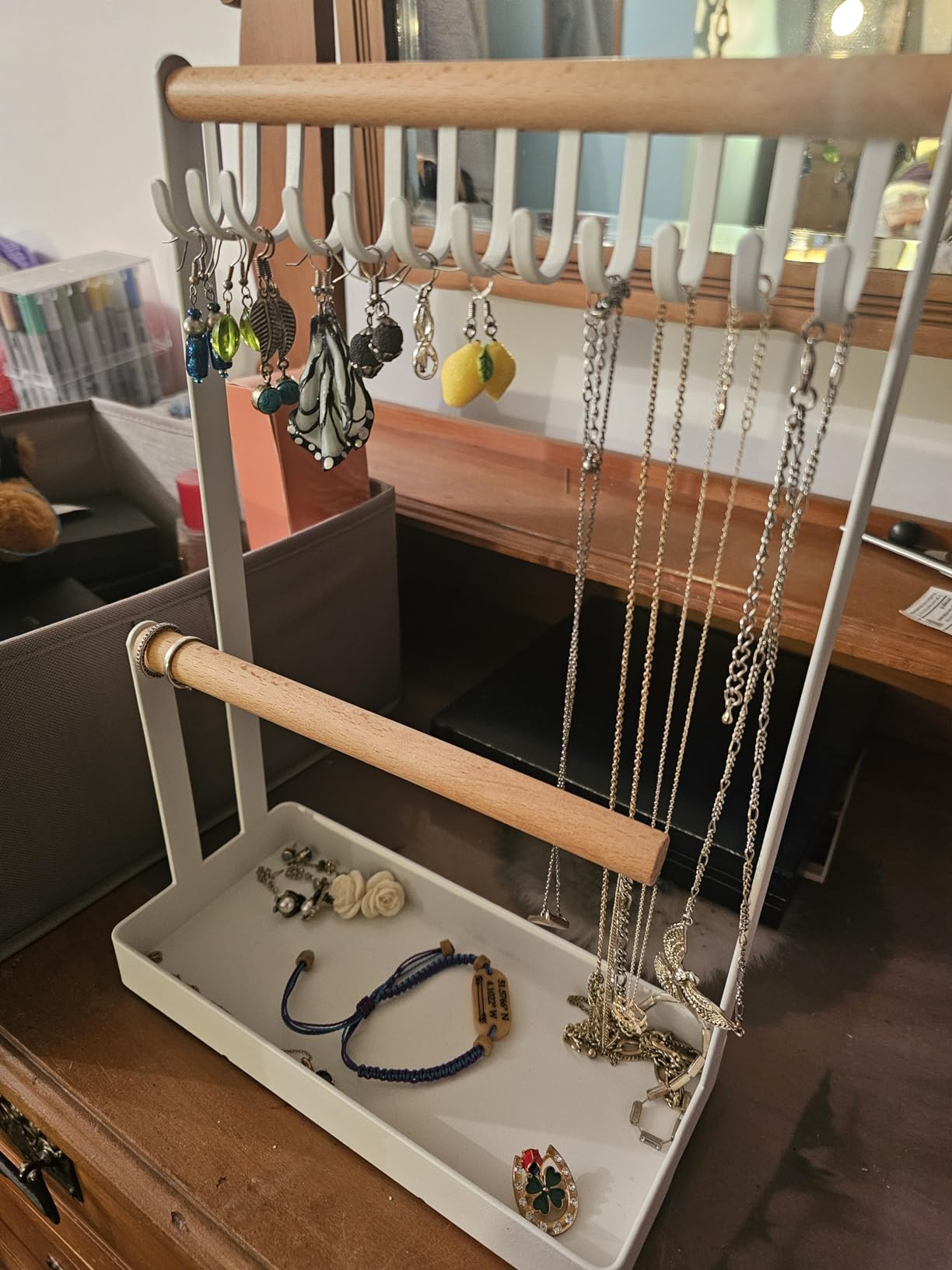 AJINGSHANG Jewellery Stand Organiser, 3-Tier Jewelry Necklace Holder ...