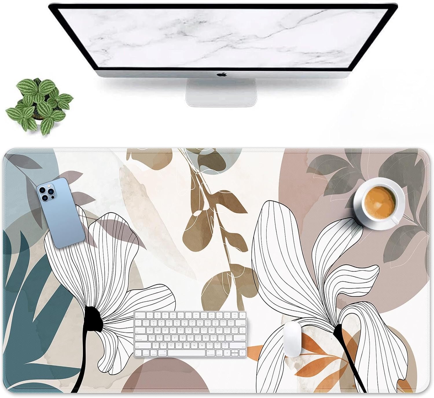 Amazon.com: Arttown Bohemian Floral Leaves Mouse Pad Large Gaming Mat ...