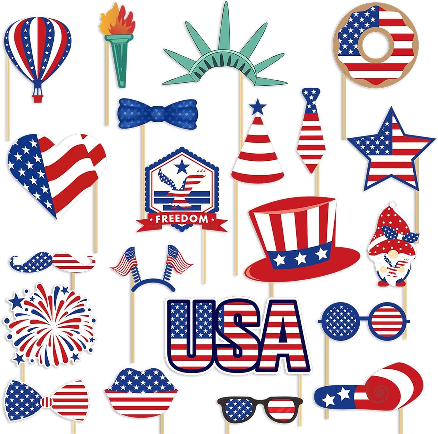 Teksome America Independence Day Photo Props, Patriotic Decorations ...