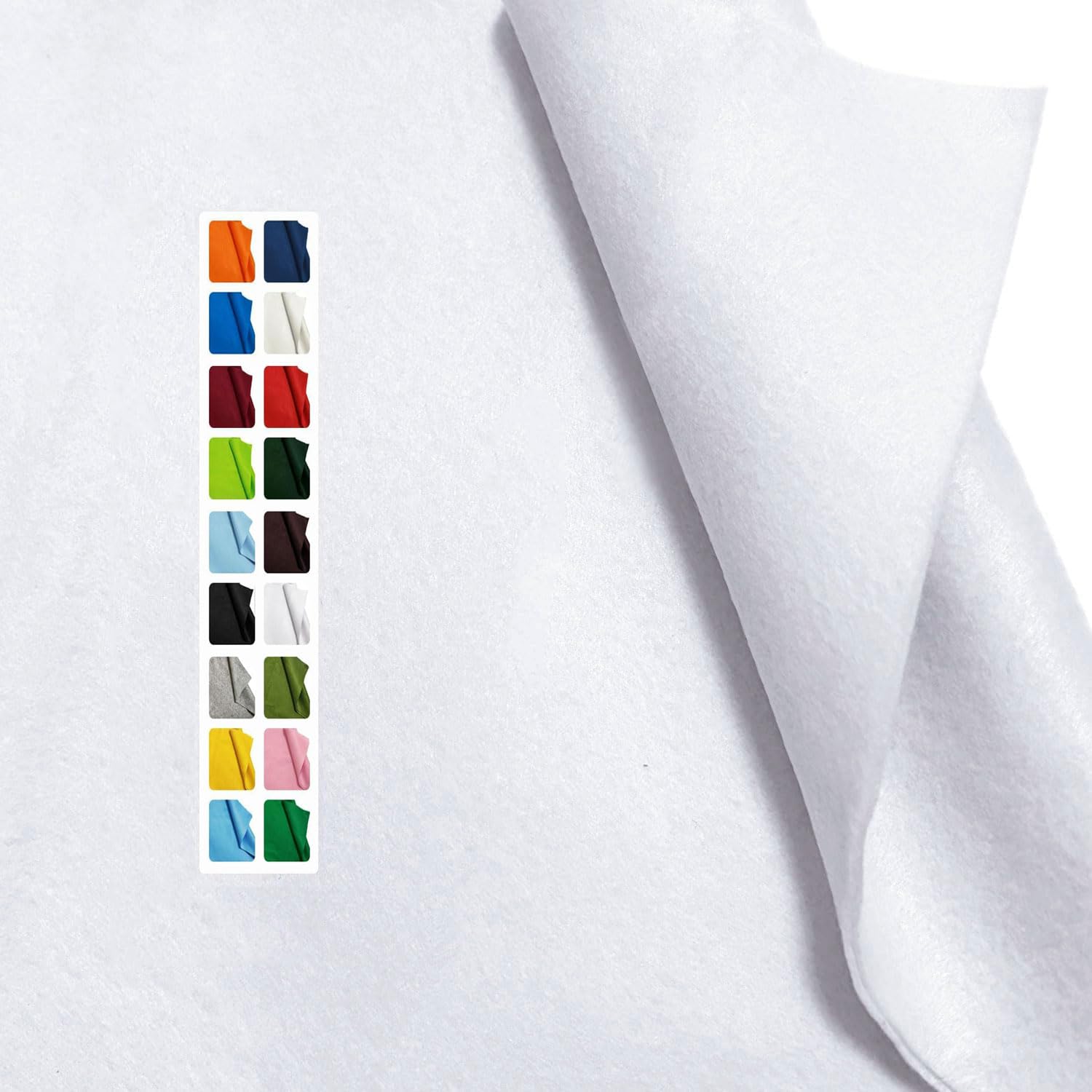 Amazon.com: White Felt Fabric - 1.6mm Thickness 36" X 18" Square ...